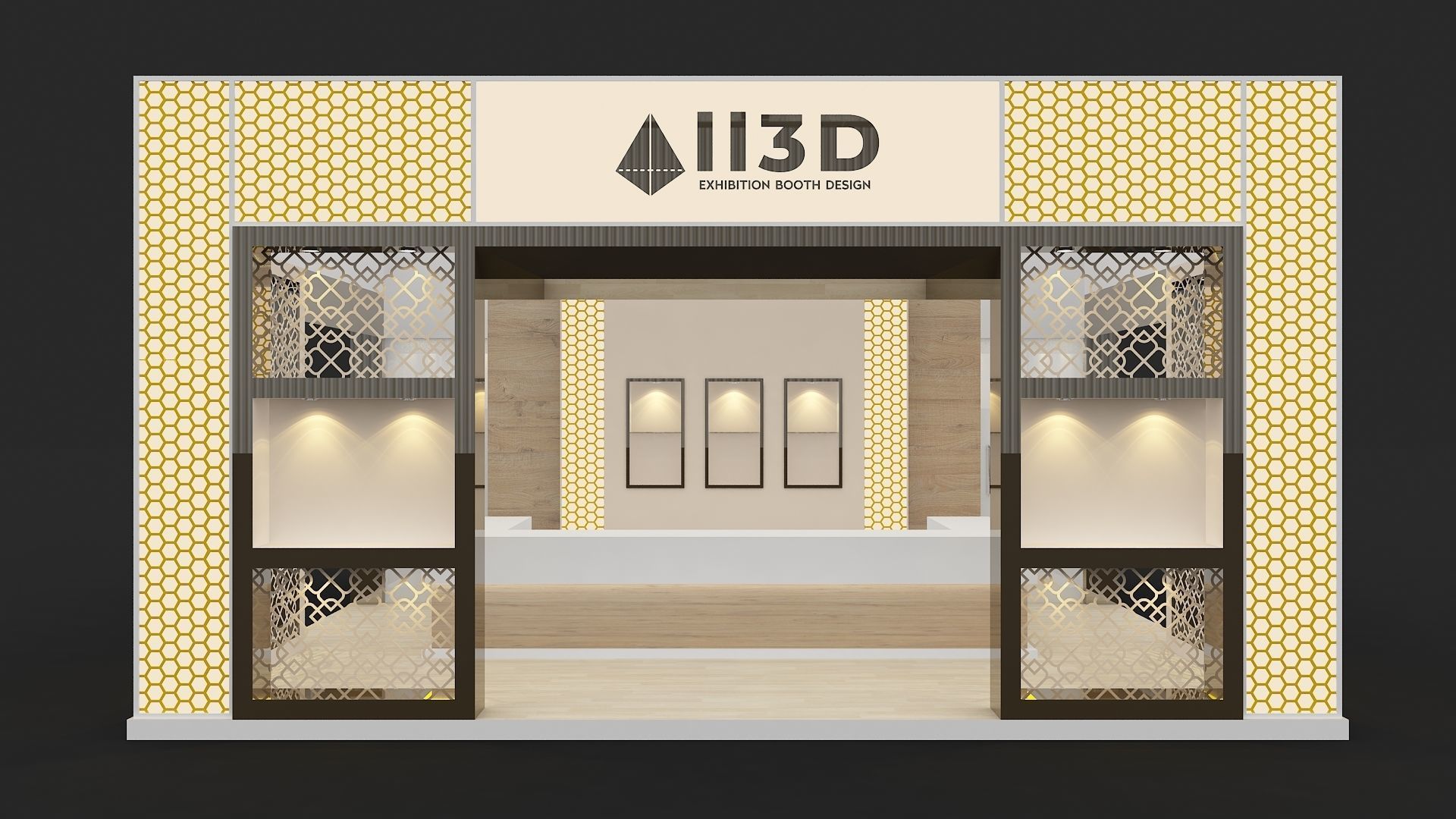 Exhibition Stand Stall Three Side Open 6X6 3D model | CGTrader