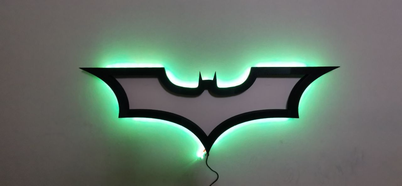 Batman Big Logo 1 Meter with RGB 3D model 3D printable | CGTrader