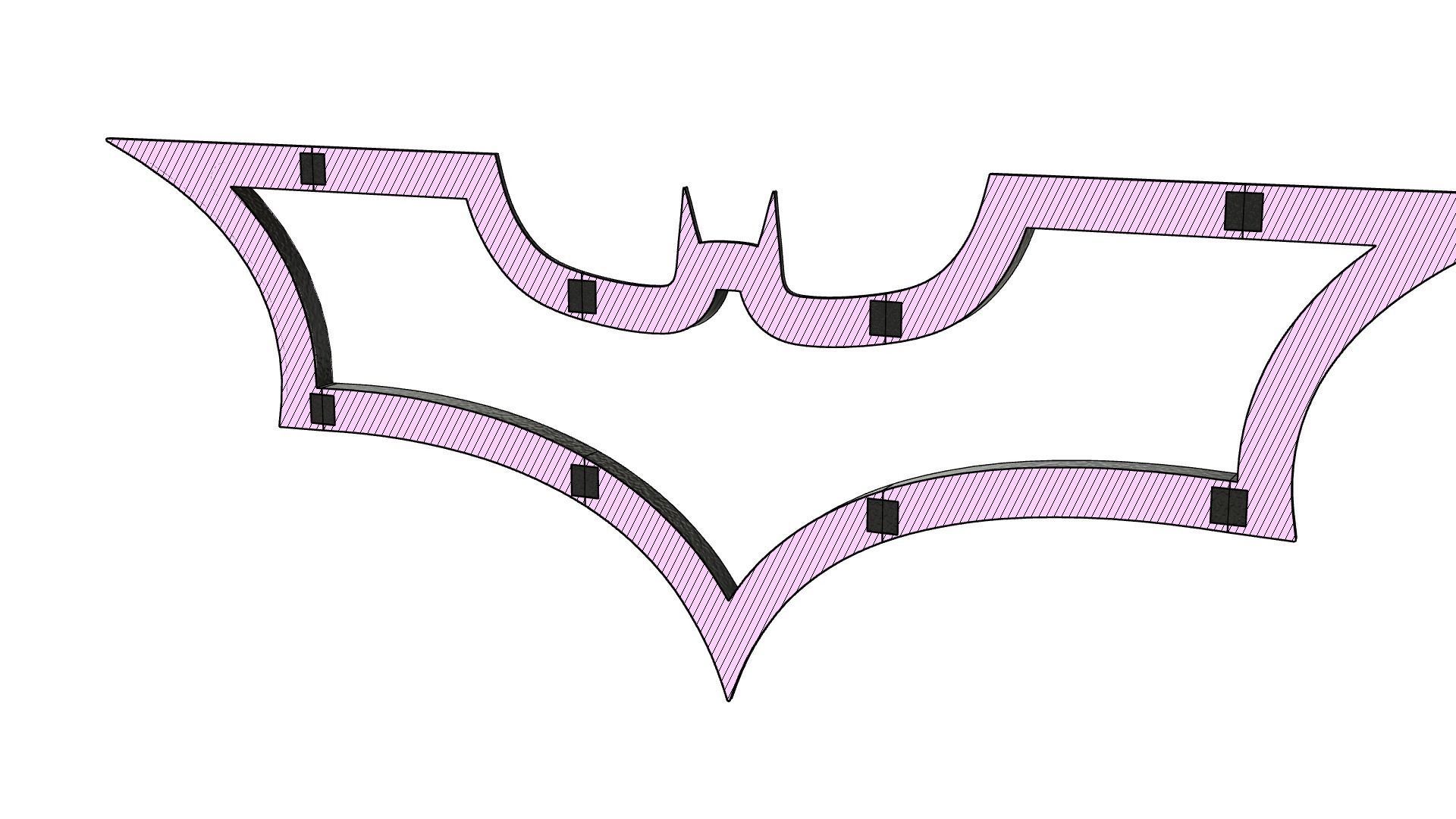 Batman Big Logo 1 Meter with RGB 3D model 3D printable | CGTrader