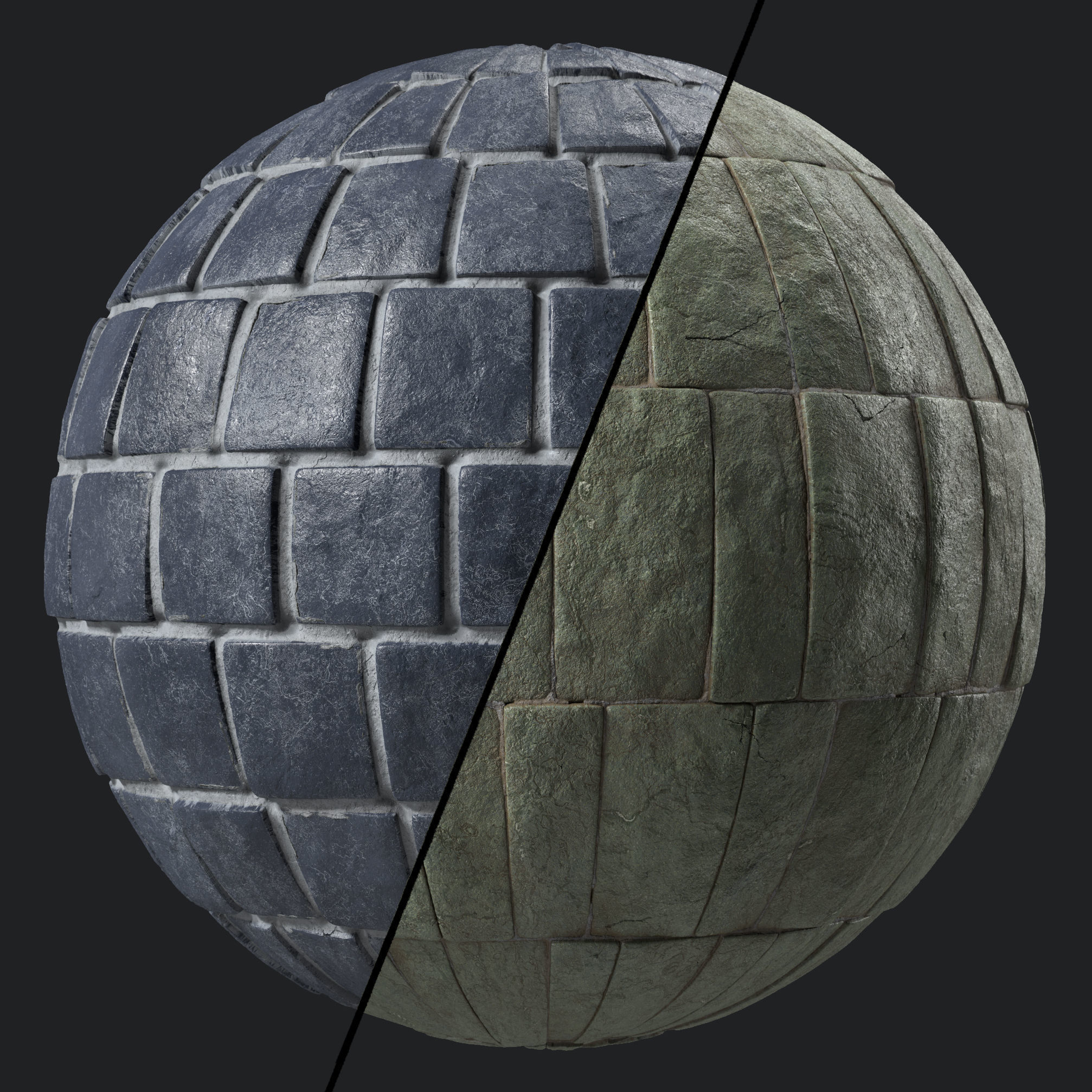 Texture Stone Wall Materials 83- Decorative Slat Stone wall Pbr ...