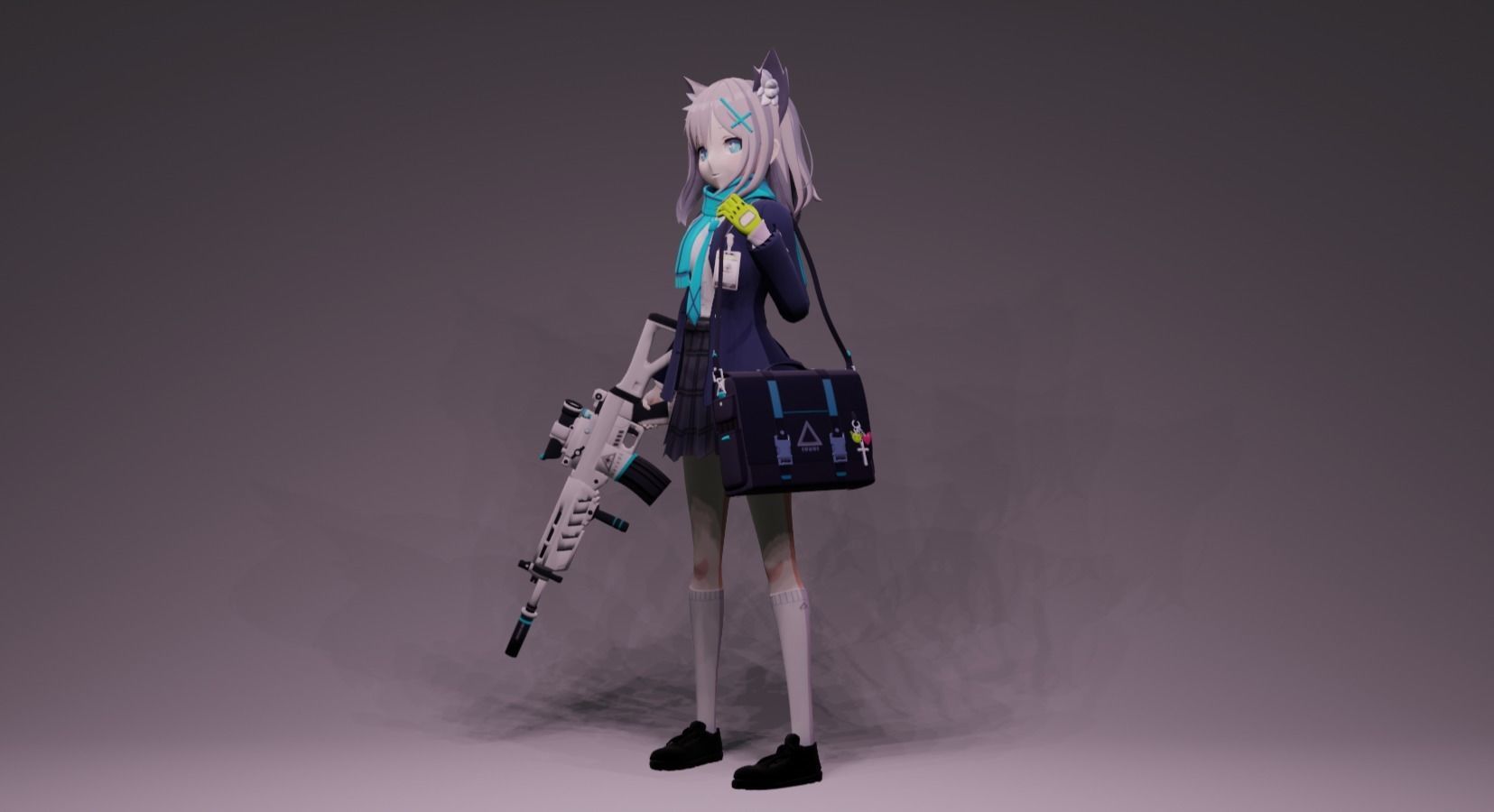 Anime Character - BA Sunaookami Shiroko 3D model | CGTrader