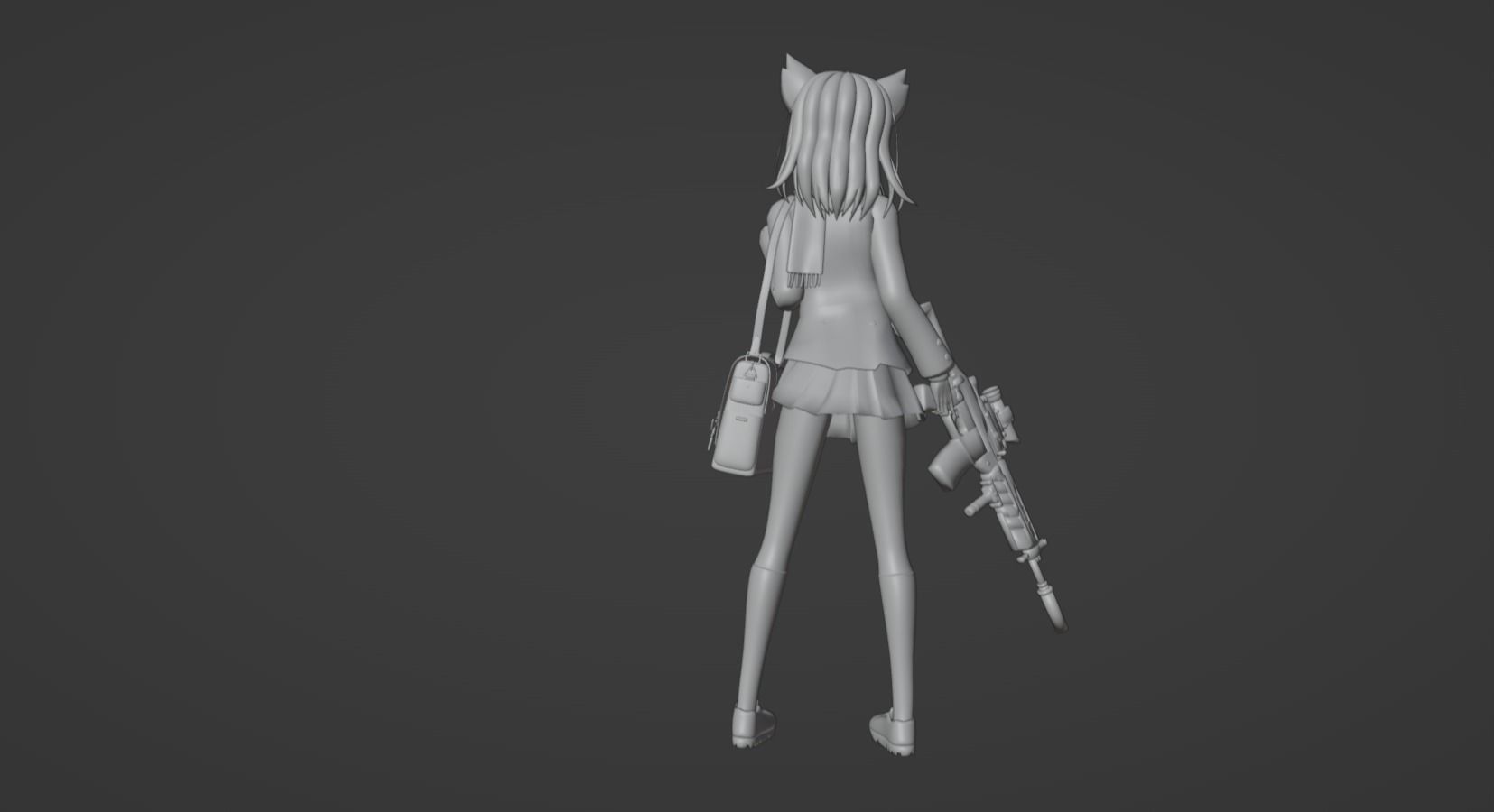 Anime Character - BA Sunaookami Shiroko 3D model | CGTrader