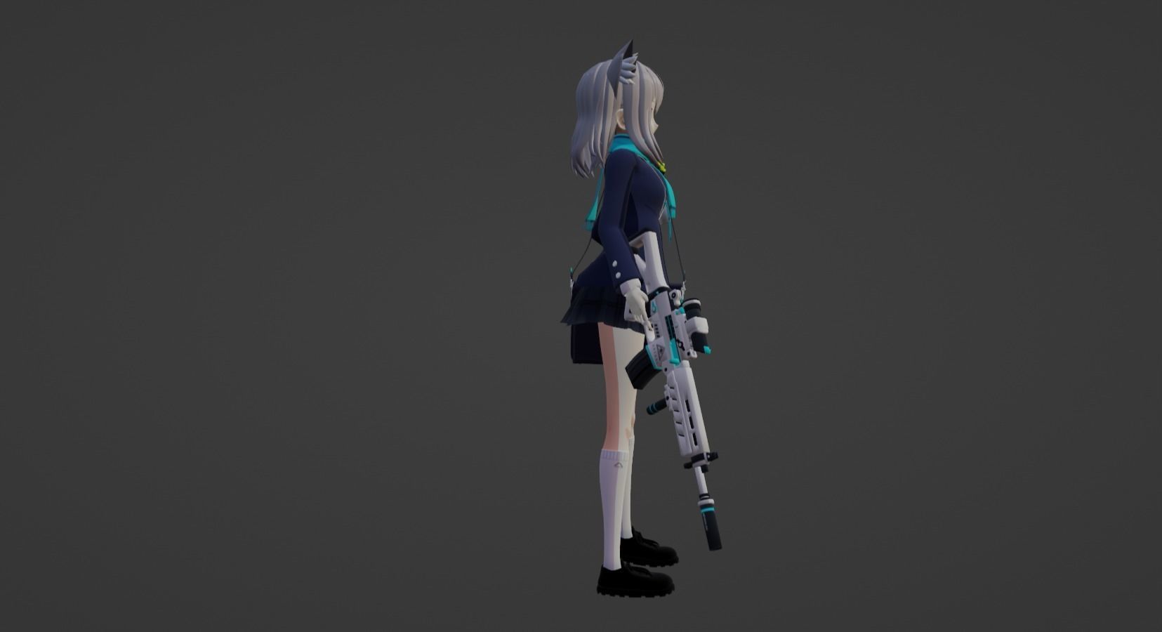 Anime Character - BA Sunaookami Shiroko 3D model | CGTrader