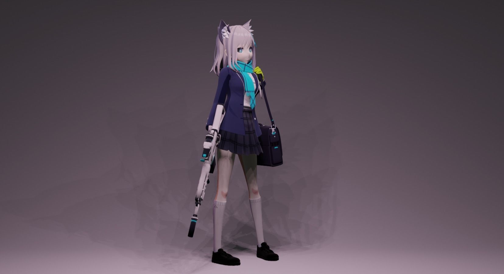 Anime Character - BA Sunaookami Shiroko 3D model | CGTrader