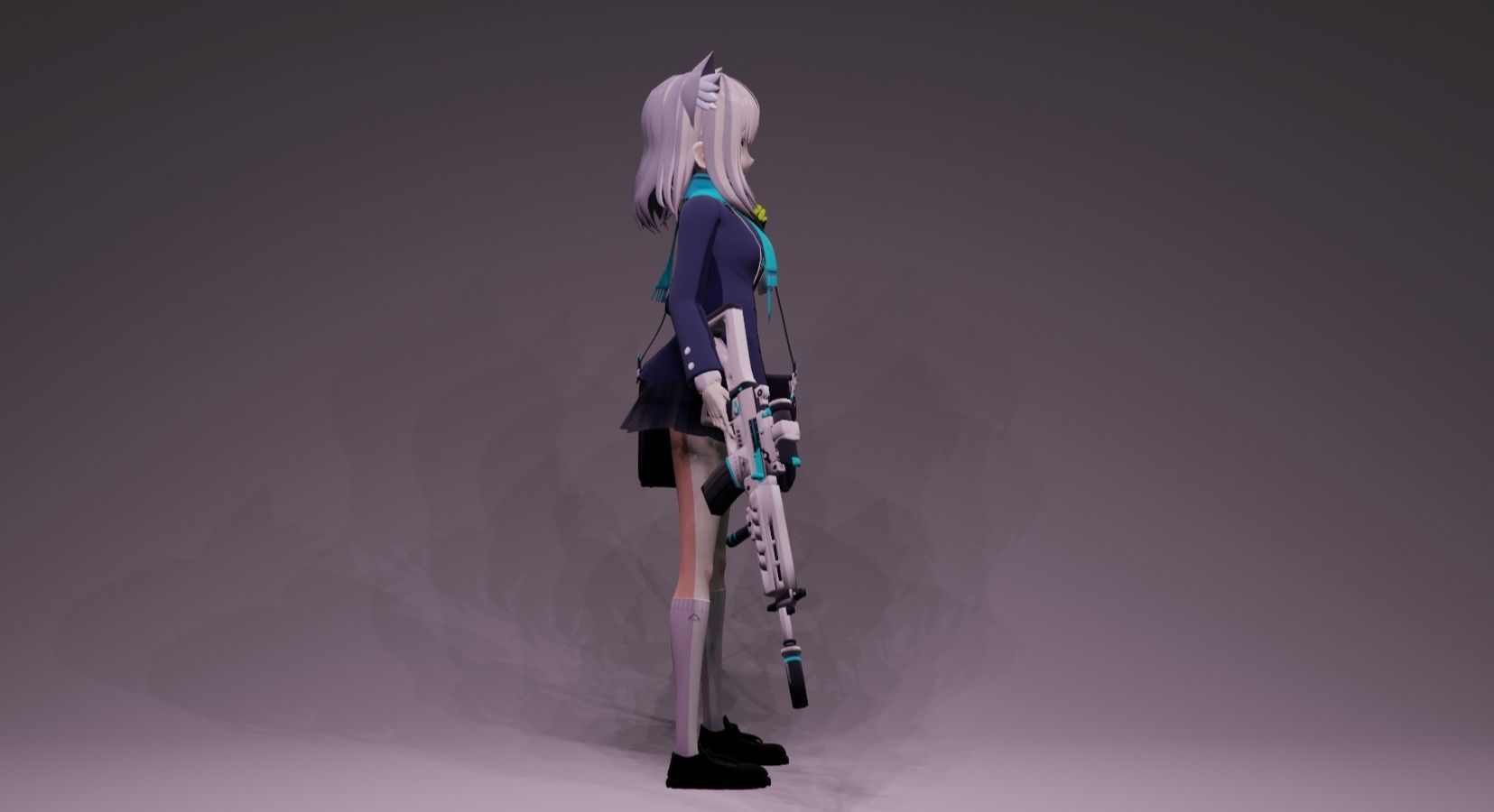 Anime Character - BA Sunaookami Shiroko 3D model | CGTrader