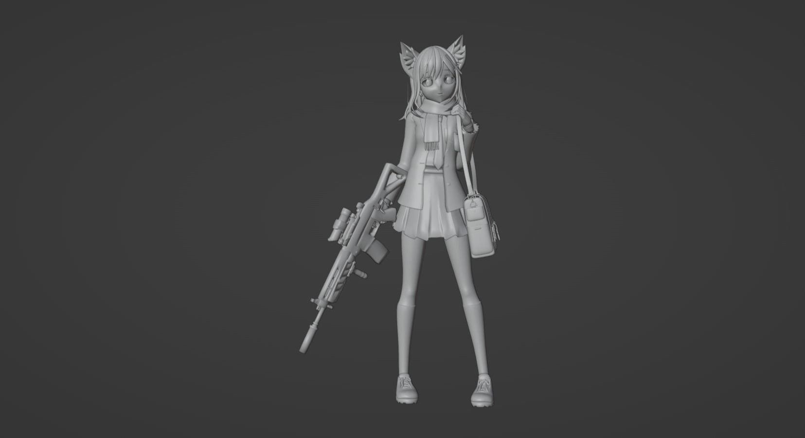Anime Character - BA Sunaookami Shiroko 3D model | CGTrader