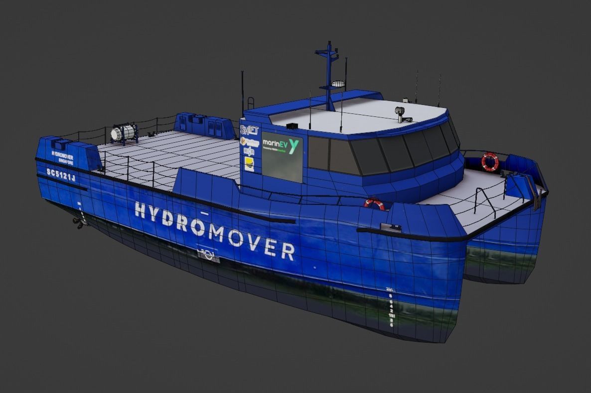 3D model Hydromover electric light cargo vessel 3D model VR / AR / low ...