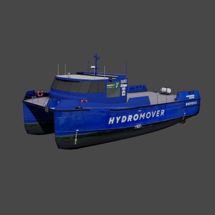 3D model Hydromover electric light cargo vessel 3D model VR / AR / low ...