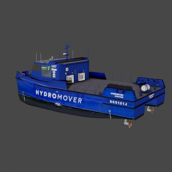 3D model Hydromover electric light cargo vessel 3D model VR / AR / low ...