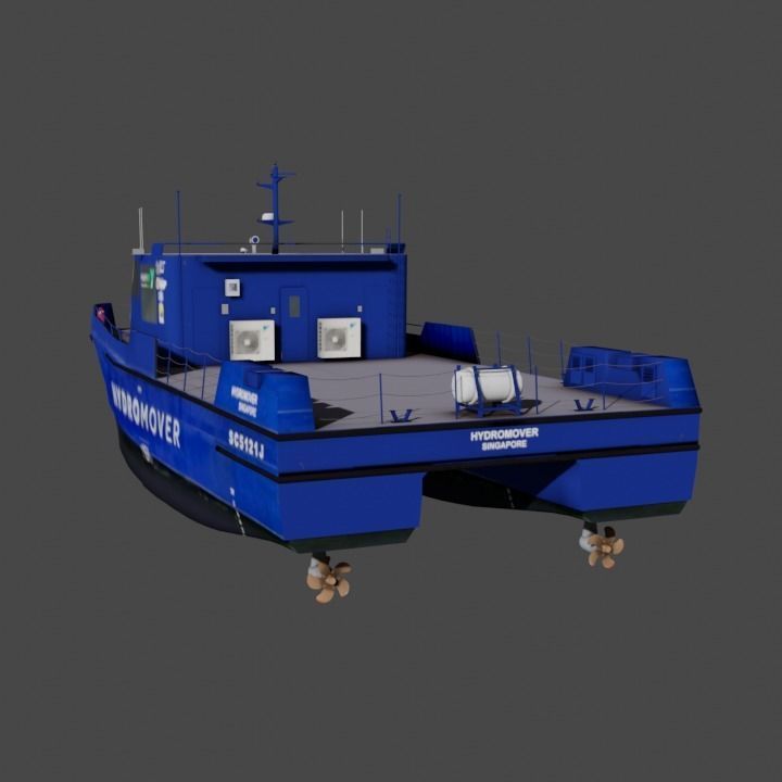 3D model Hydromover electric light cargo vessel 3D model VR / AR / low ...