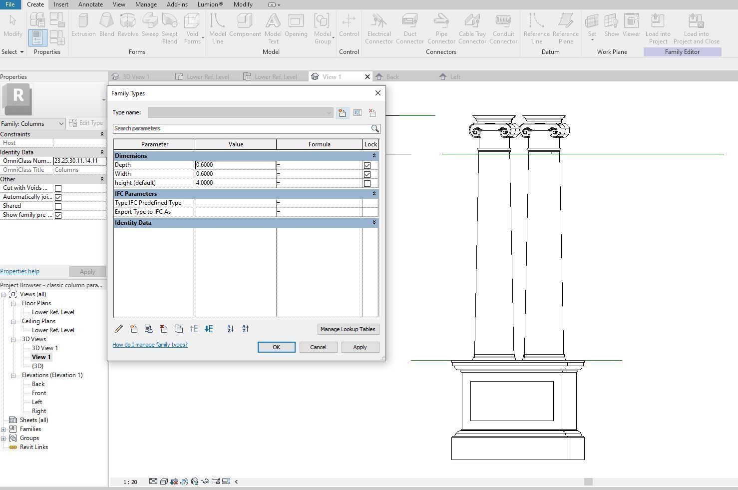 Classic Column Parametric Free 3d Model Cgtrader