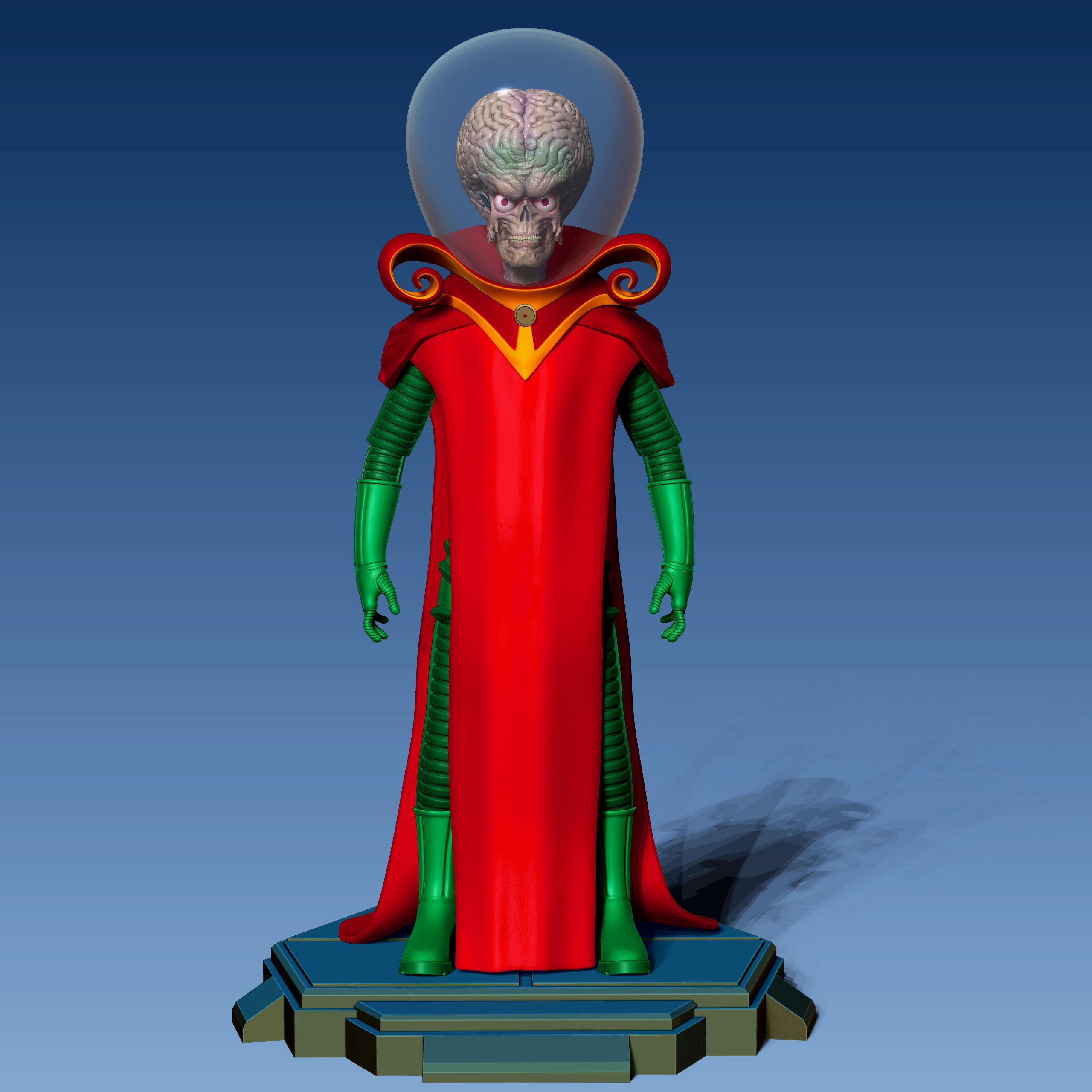 Alien from the movie Mars Attacks 3D model 3D printable | CGTrader
