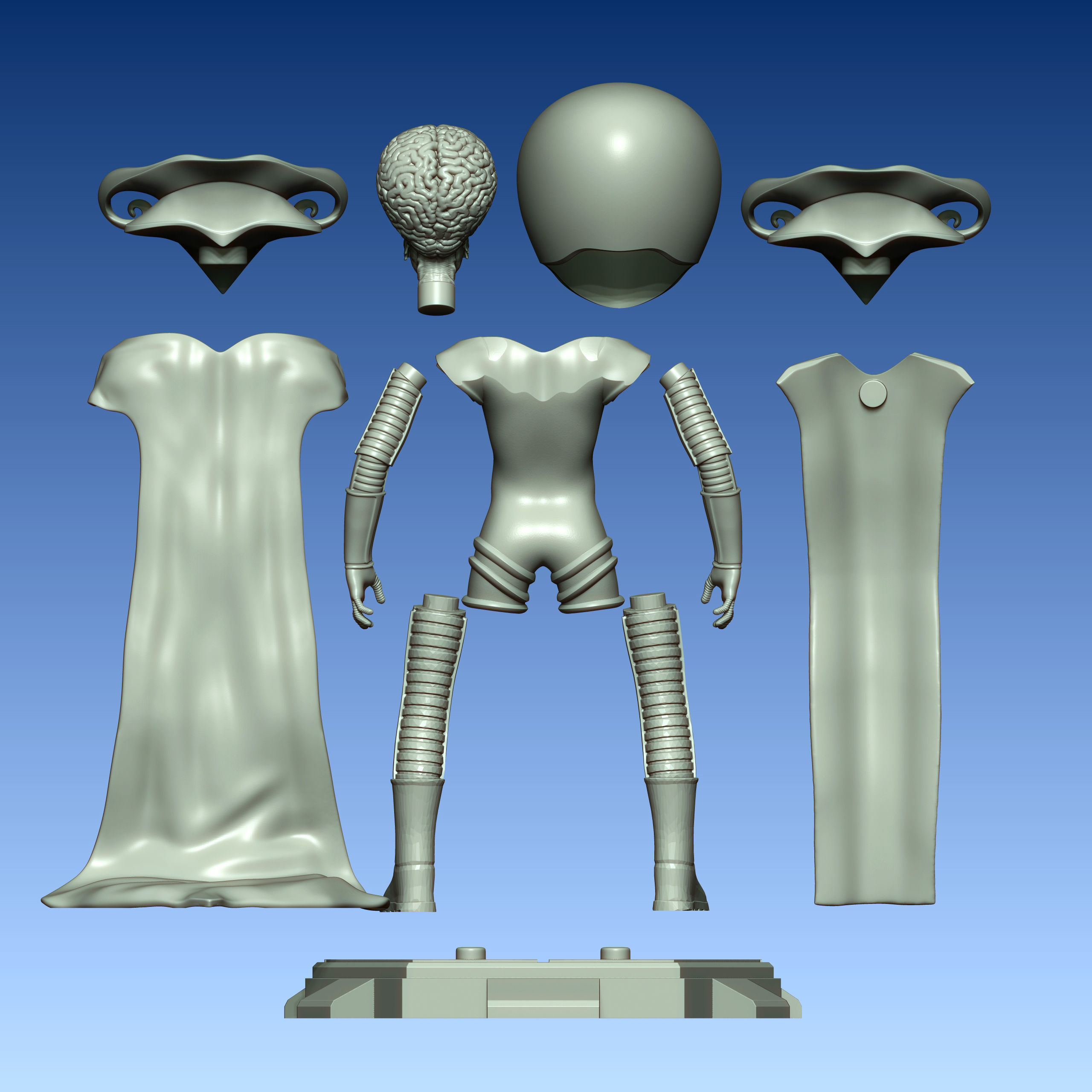 Alien from the movie Mars Attacks 3D model 3D printable | CGTrader