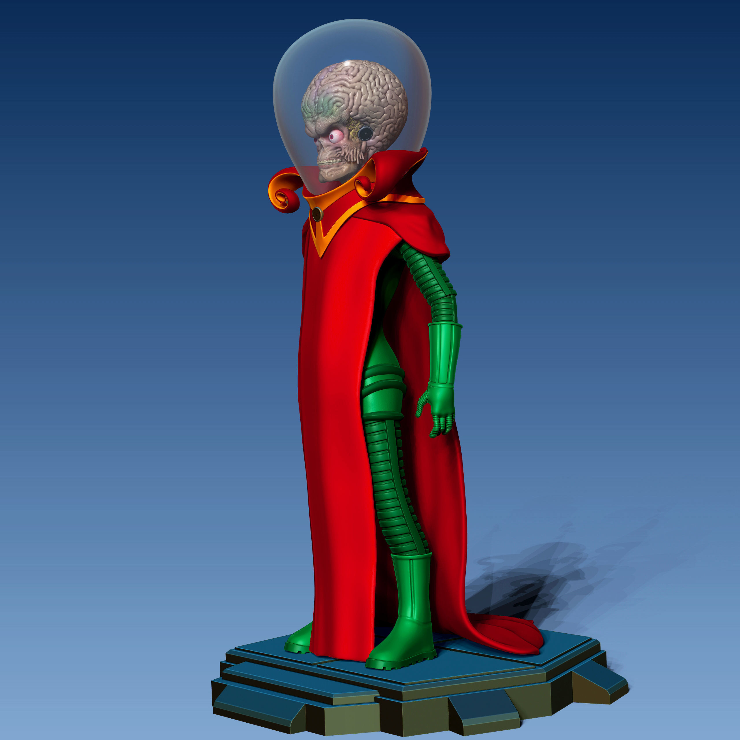 Alien from the movie Mars Attacks 3D model 3D printable | CGTrader