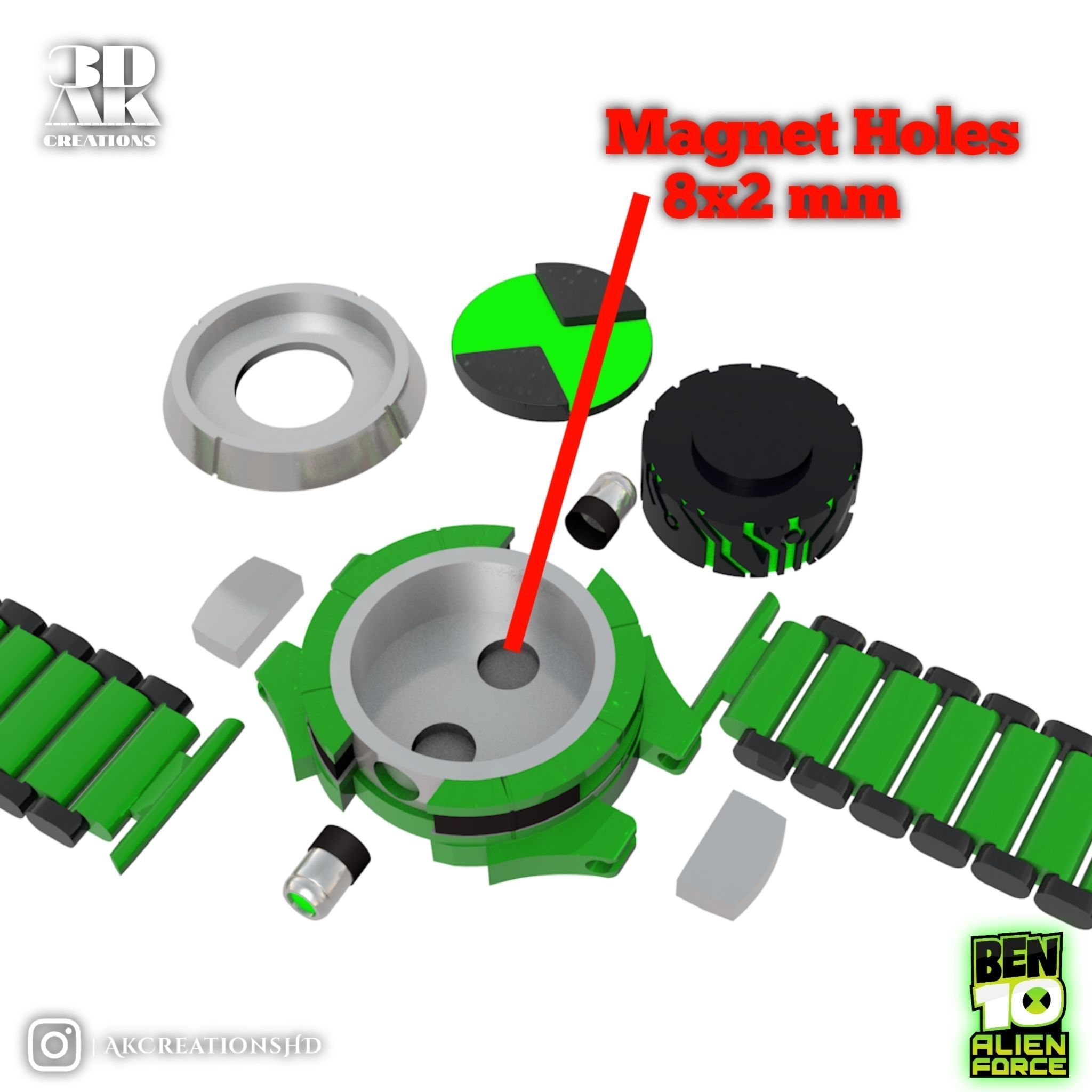 Ben 10 Omnitrix - Flexible Strap STL 3D model 3D printable | CGTrader