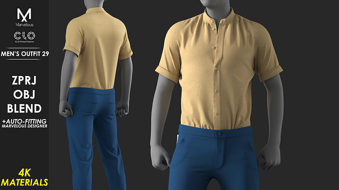 Mens Outfit 29 - Marvelous Designer 3D model | CGTrader