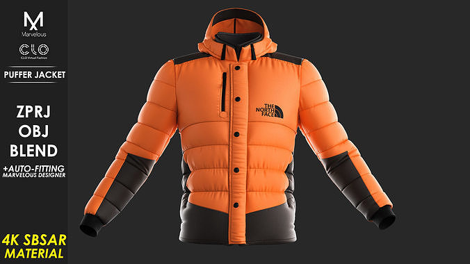 Puffer Jacket - Marvelous - CLO Project file 3D model | CGTrader