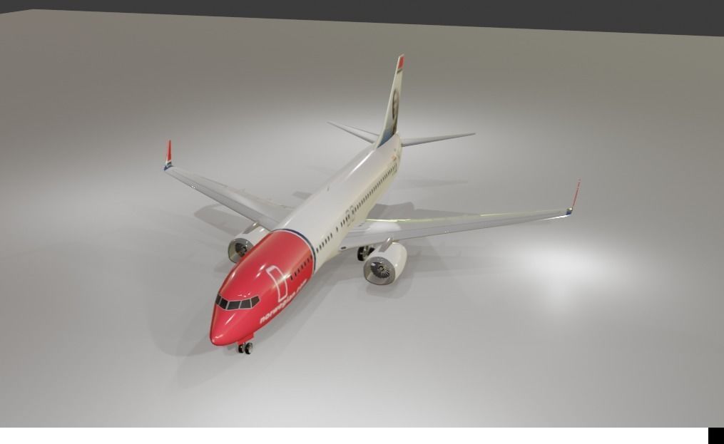 3D model Norwegian Airlines Boeing 737-800 3D Model with cockpit VR ...