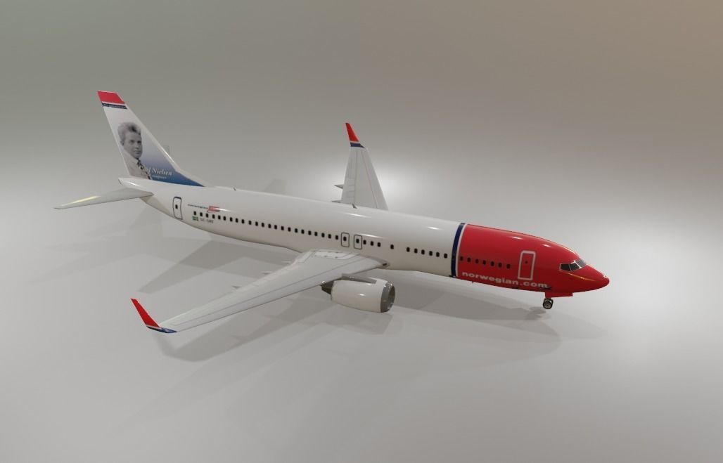 3D model Norwegian Airlines Boeing 737-800 3D Model with cockpit VR ...