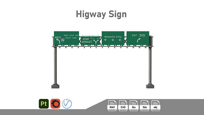 3D model Highway Sign 05 VR / AR / low-poly | CGTrader