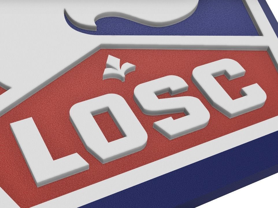OSC Lille Wall Sign 3D model 3D printable | CGTrader