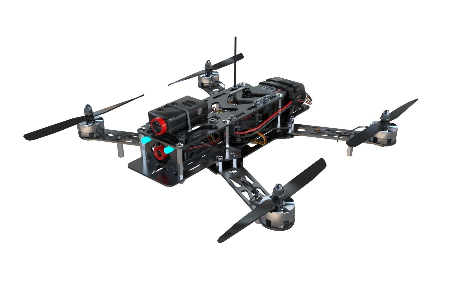 Racing Quadcopter drone FPV 3d model 3D model | CGTrader