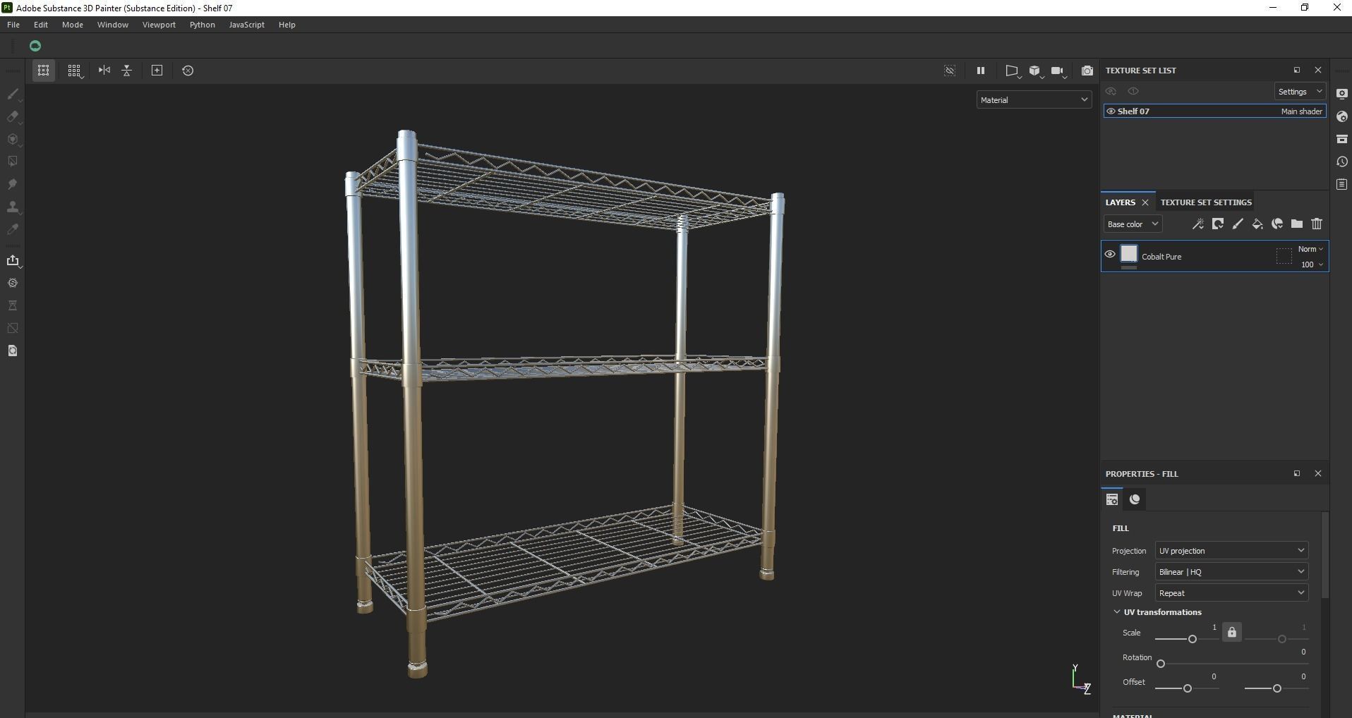 3D model Stainless steel metal kitchen rack shelf VR / AR / low-poly ...