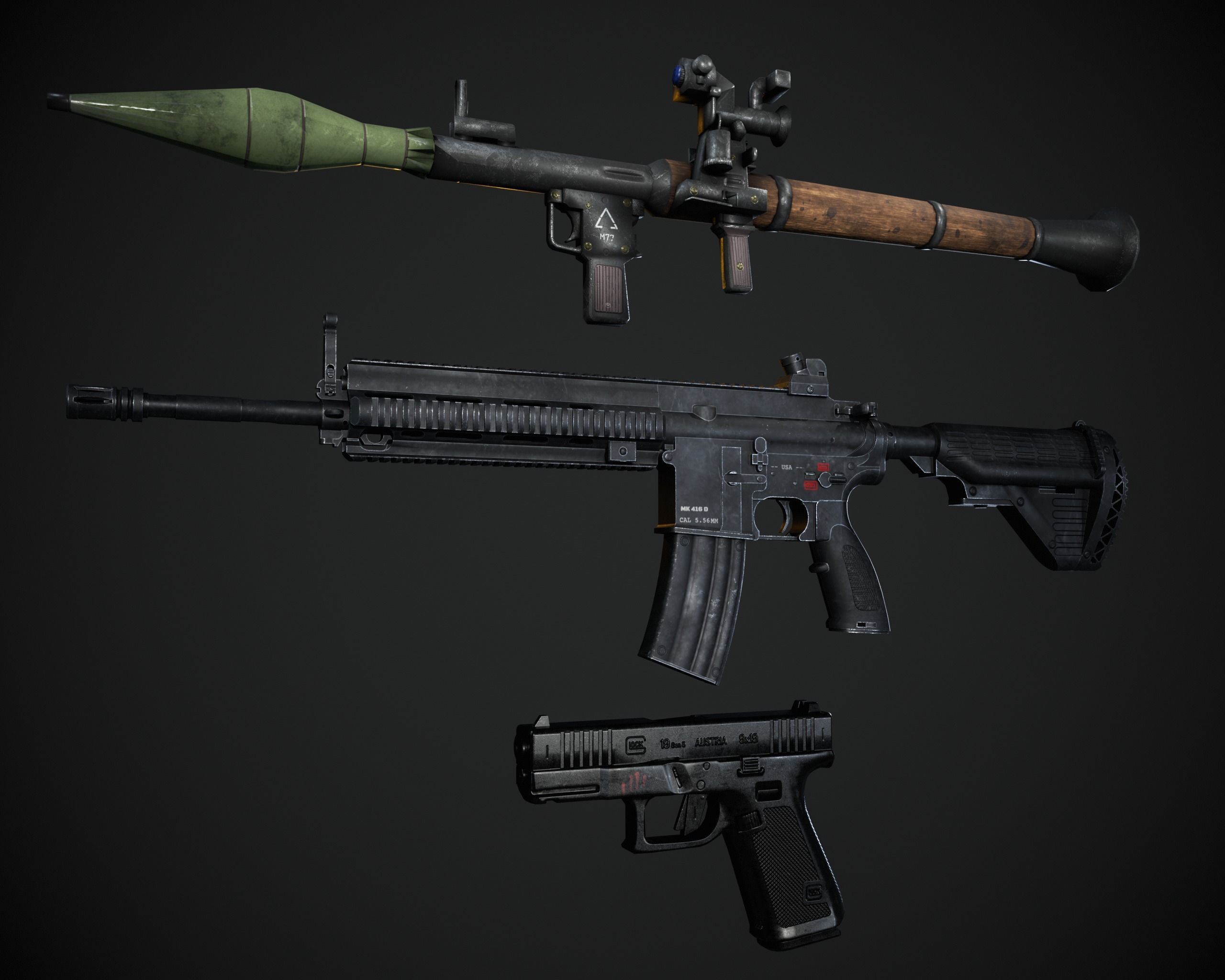 3D model Realistic Weapons Collection VR / AR / low-poly | CGTrader