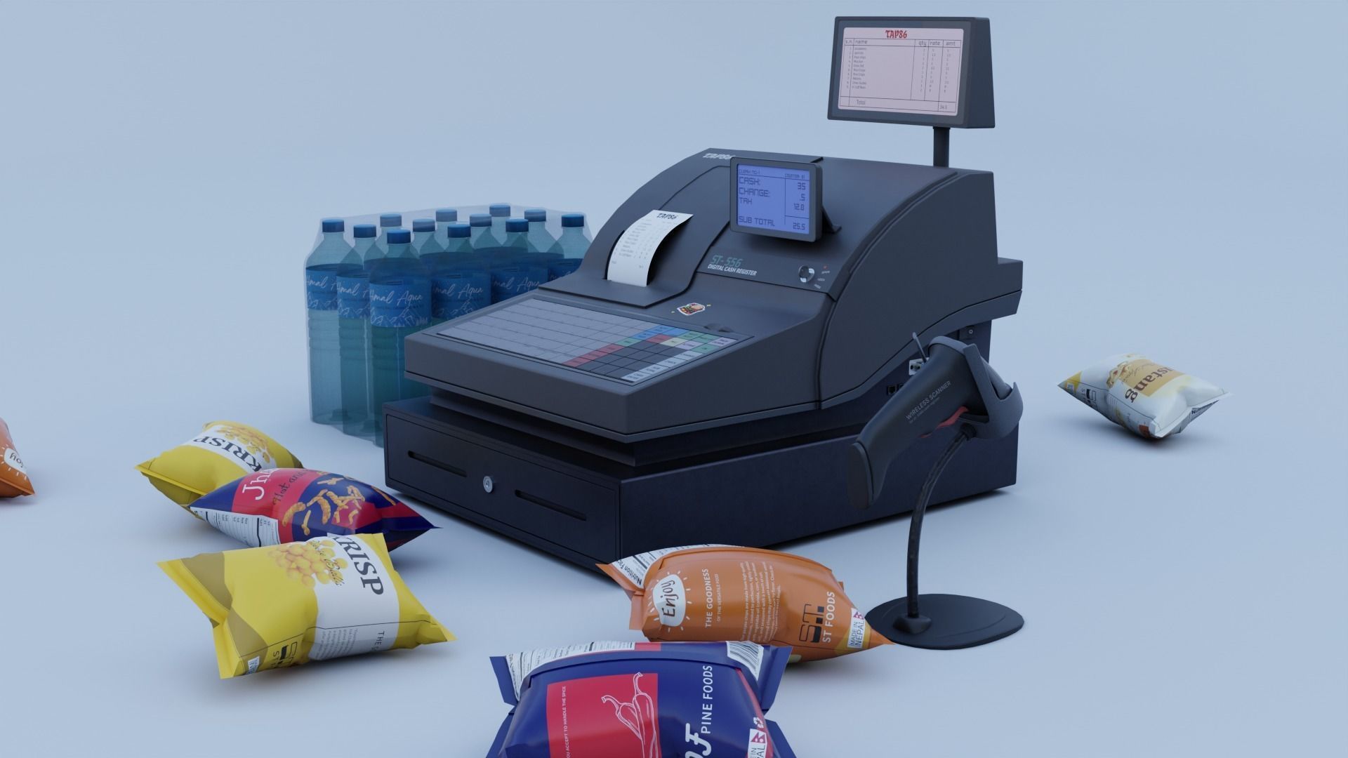 Digital Cash Register 3D model | CGTrader