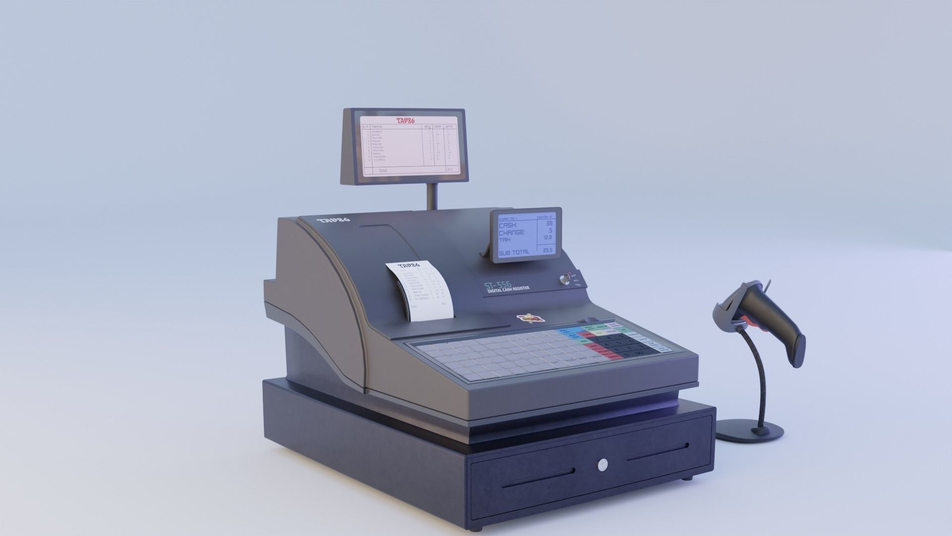 Digital Cash Register 3D model | CGTrader