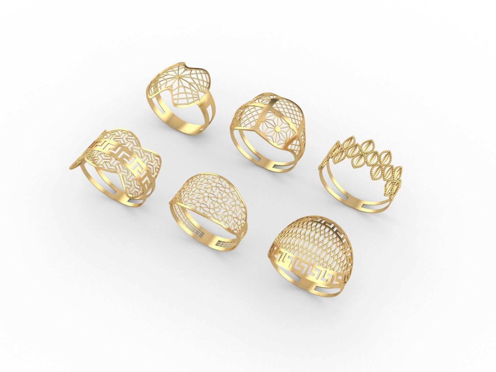 Dubai-Arabic style Rings 3D model 3D printable | CGTrader