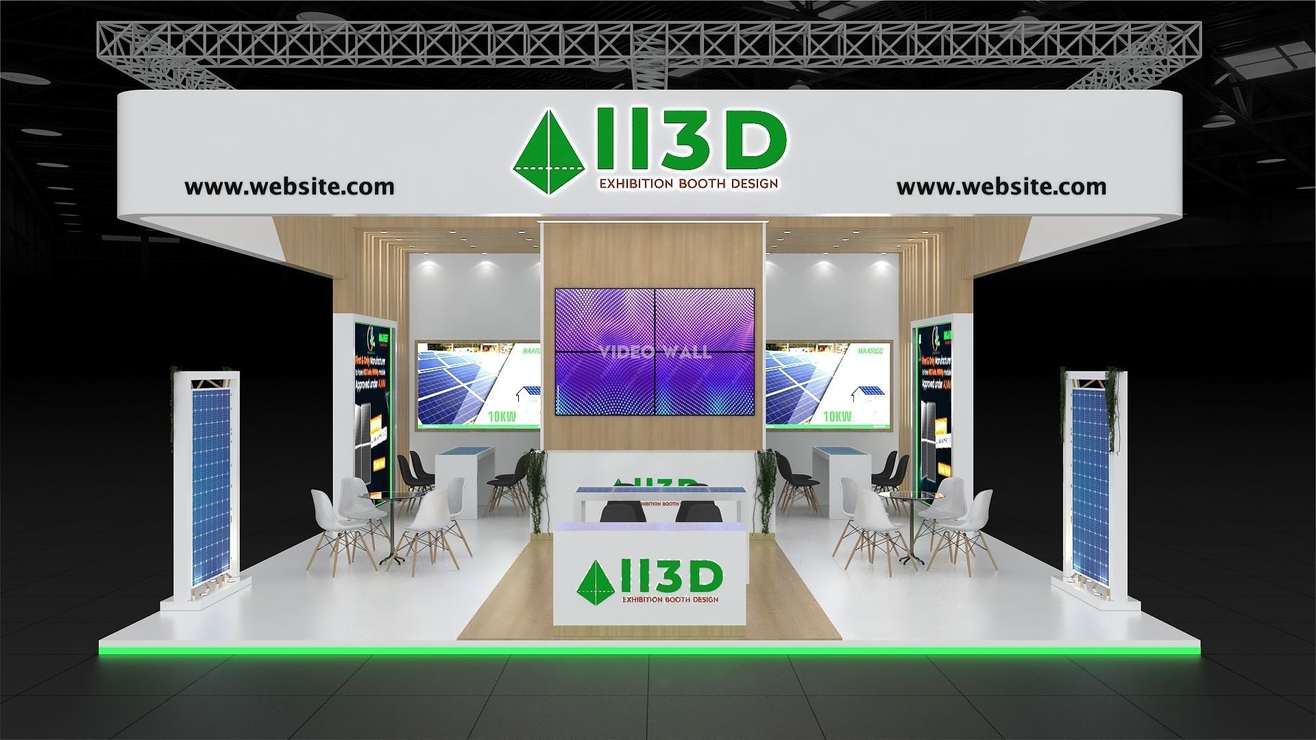 Exhibition Stand Stall Three Side Open 8X9 3D model | CGTrader
