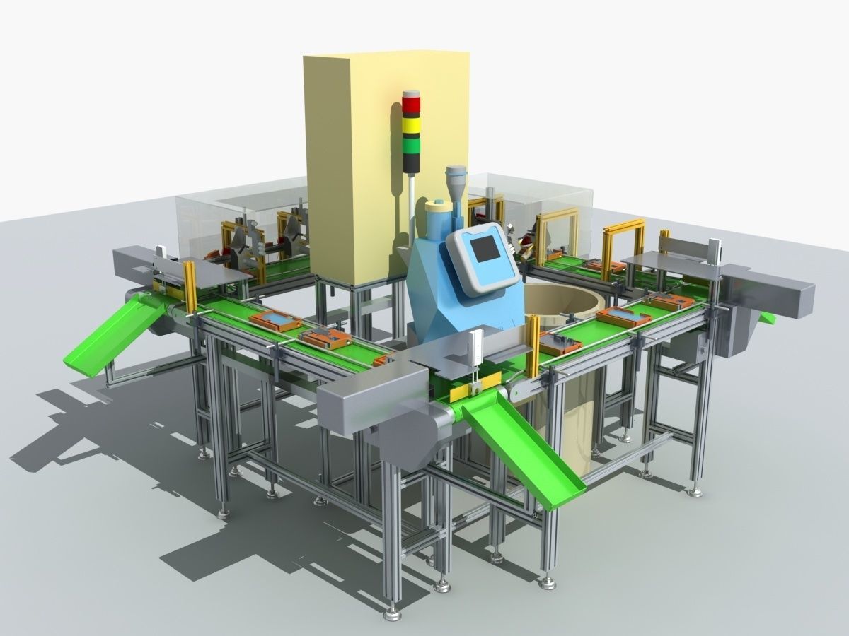Industrial Equipment 7-Automatic Production Line 3D model | CGTrader