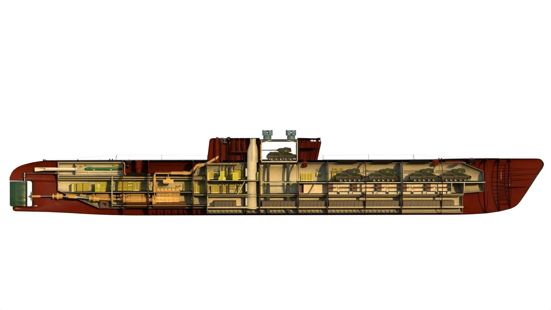 Project 626 Soviet Transport Submarine 3D model | CGTrader