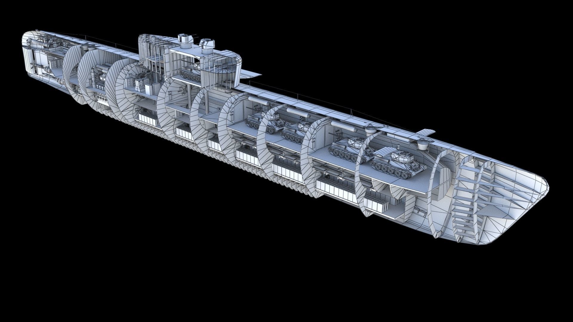 Project 626 Soviet Transport Submarine 3D model | CGTrader