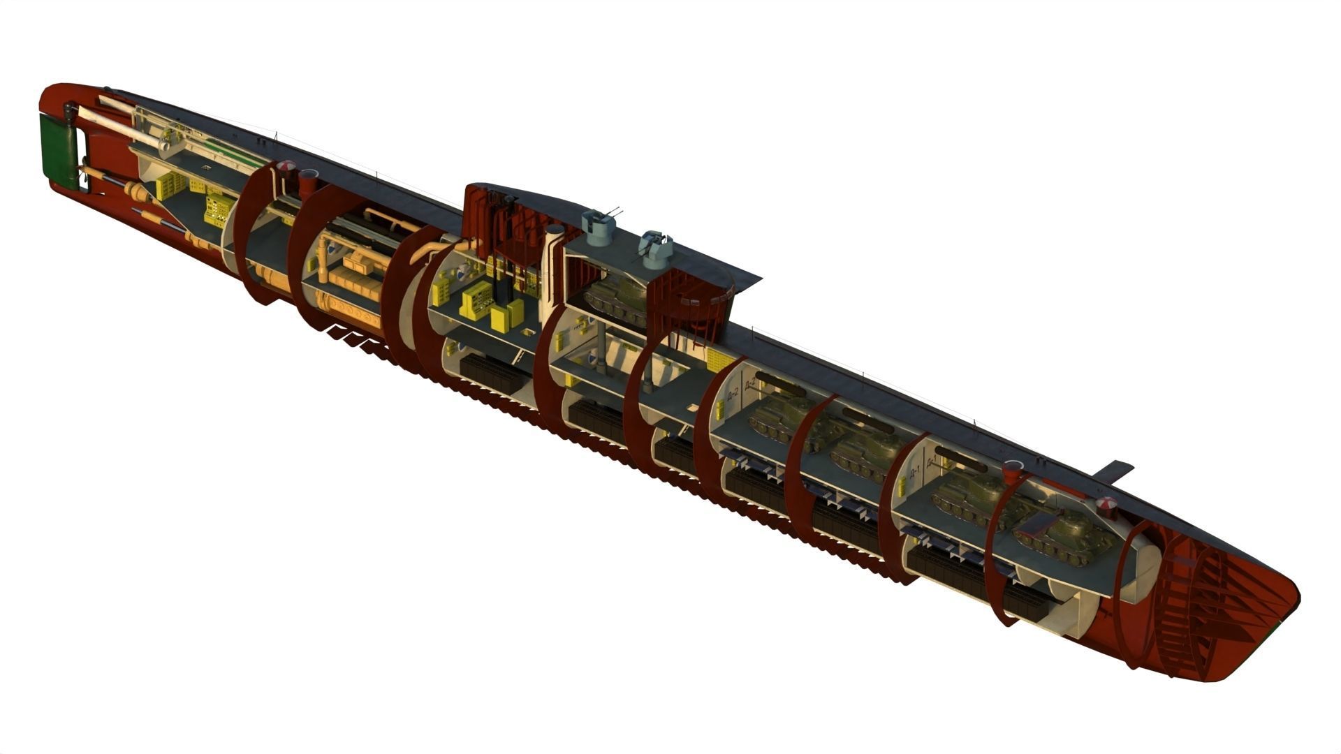 Project 626 Soviet Transport Submarine 3D model | CGTrader