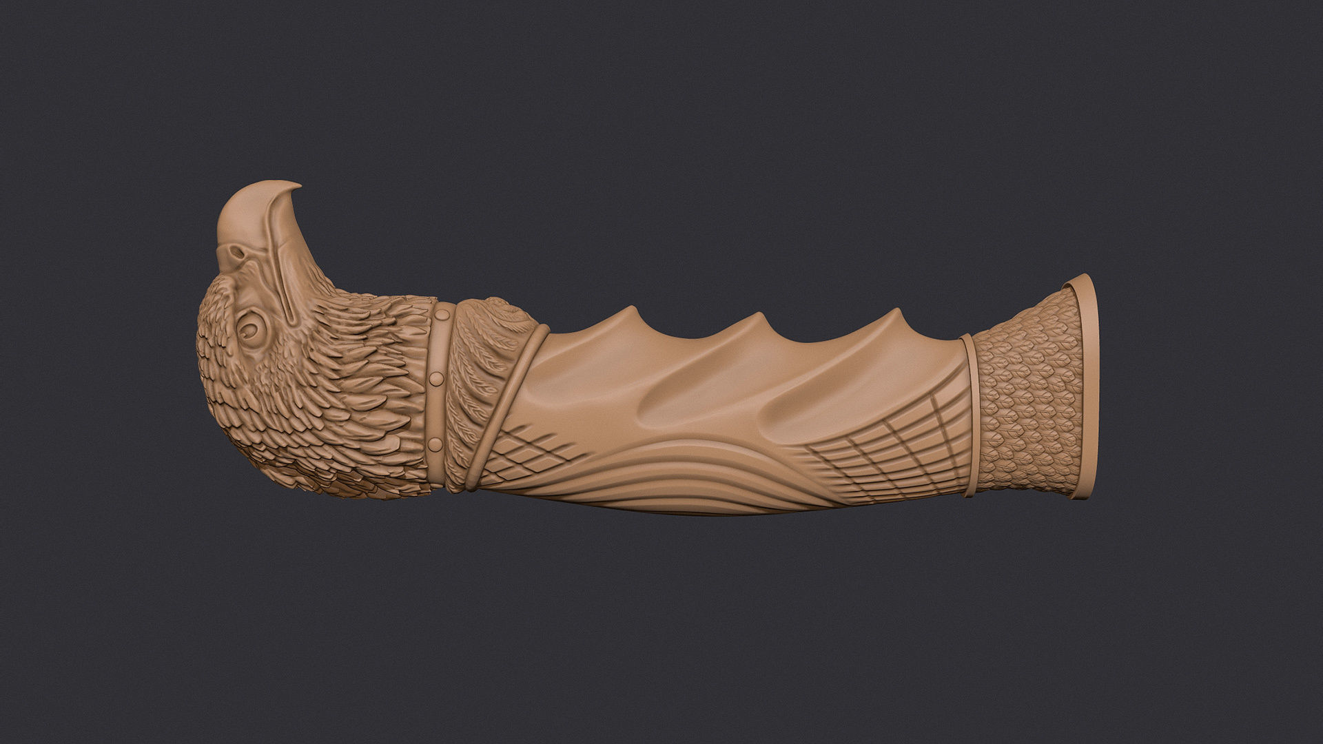 Eagle Head Knife Handle 3D model 3D printable | CGTrader