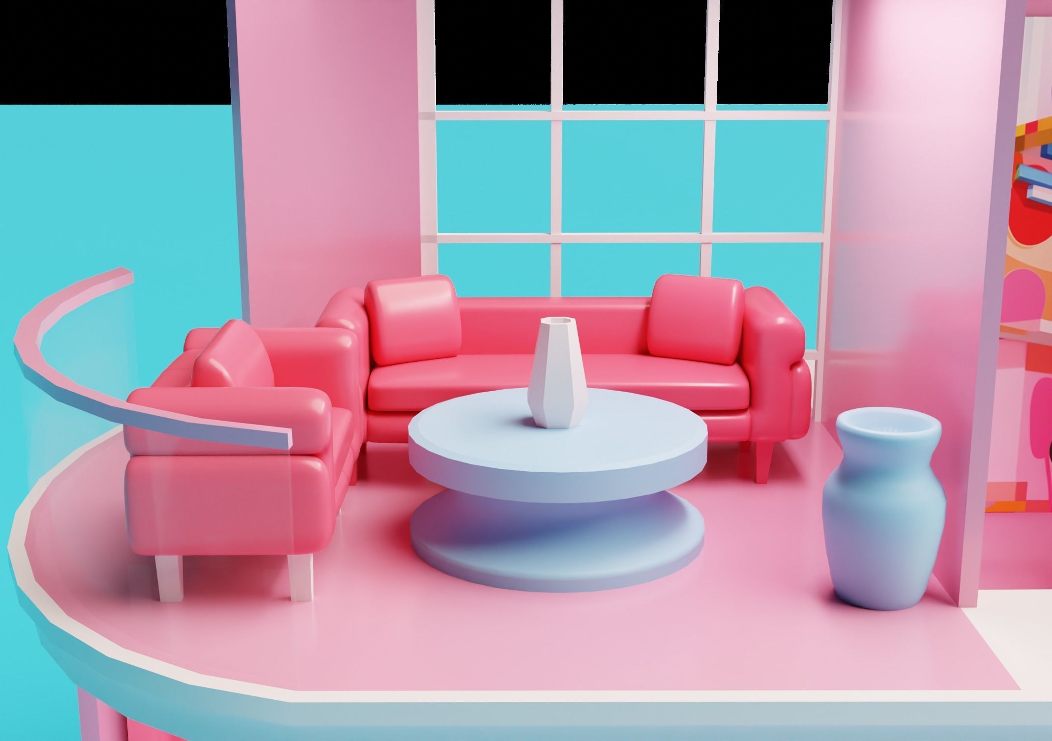 3D model Barbie Dream House - 3D House Model with furnitures VR / AR ...