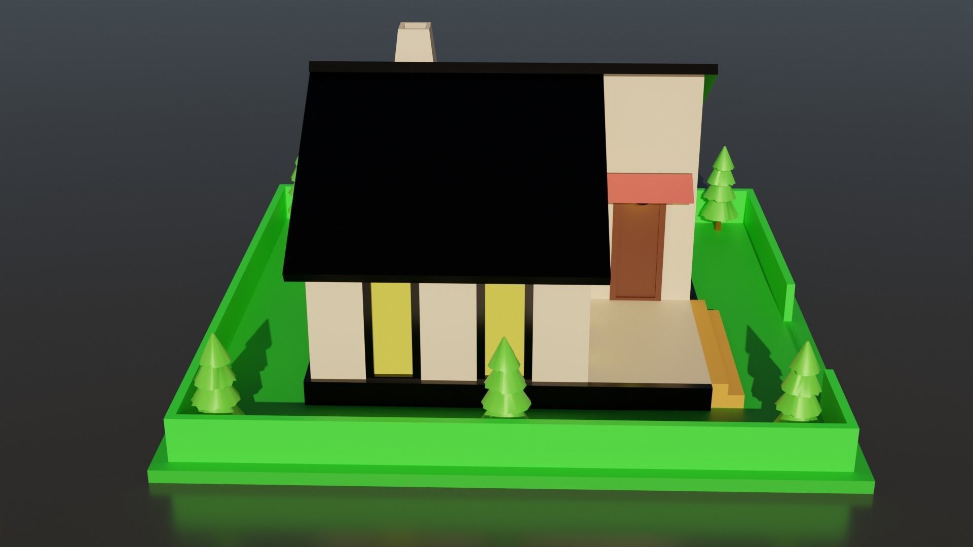 3D model Low poly Modern House 001 VR / AR / low-poly | CGTrader