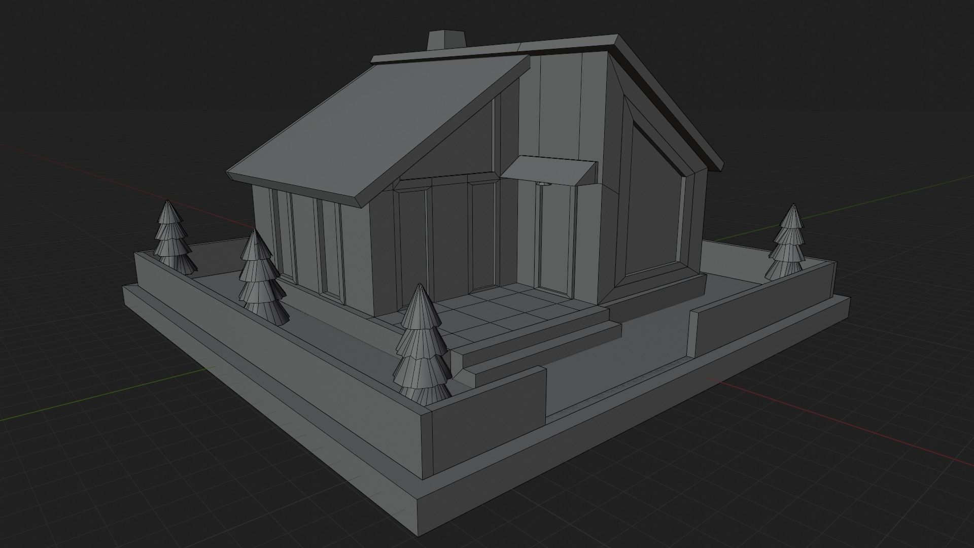 3D model Low poly Modern House 001 VR / AR / low-poly | CGTrader