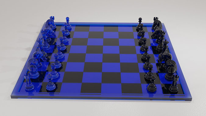 new style glass chess set 3D model | CGTrader