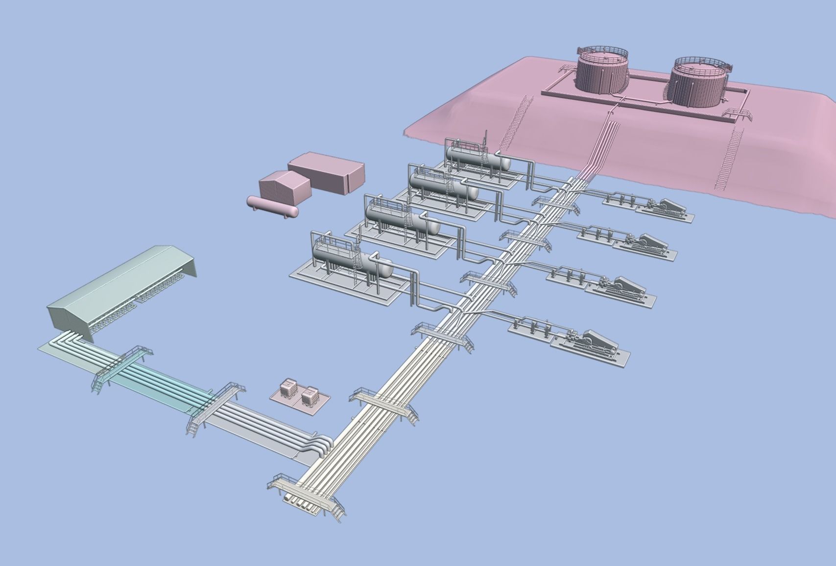 Modular oil and gas processing plant equipment 3D model | CGTrader