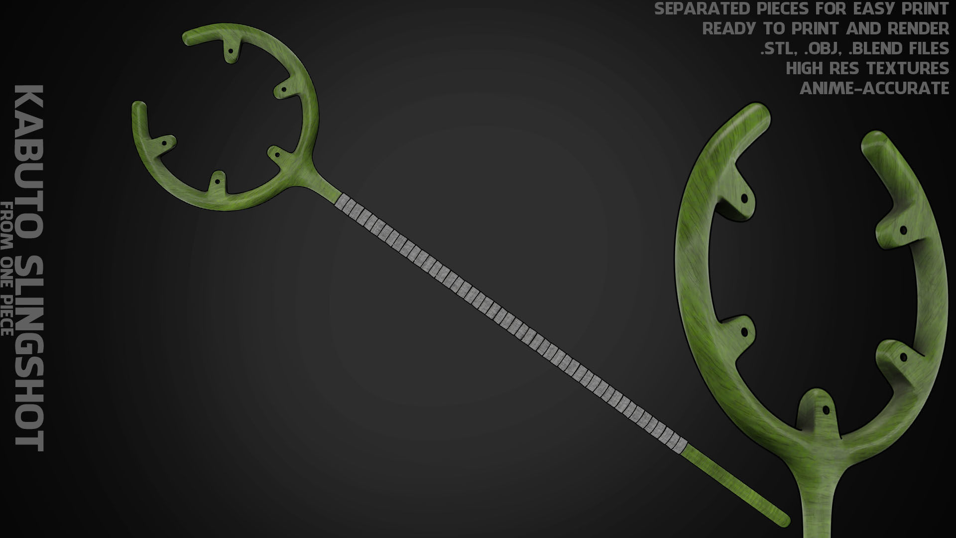 One Piece Usopp Kabuto Slingshot for Cosplay 3D model 3D printable ...