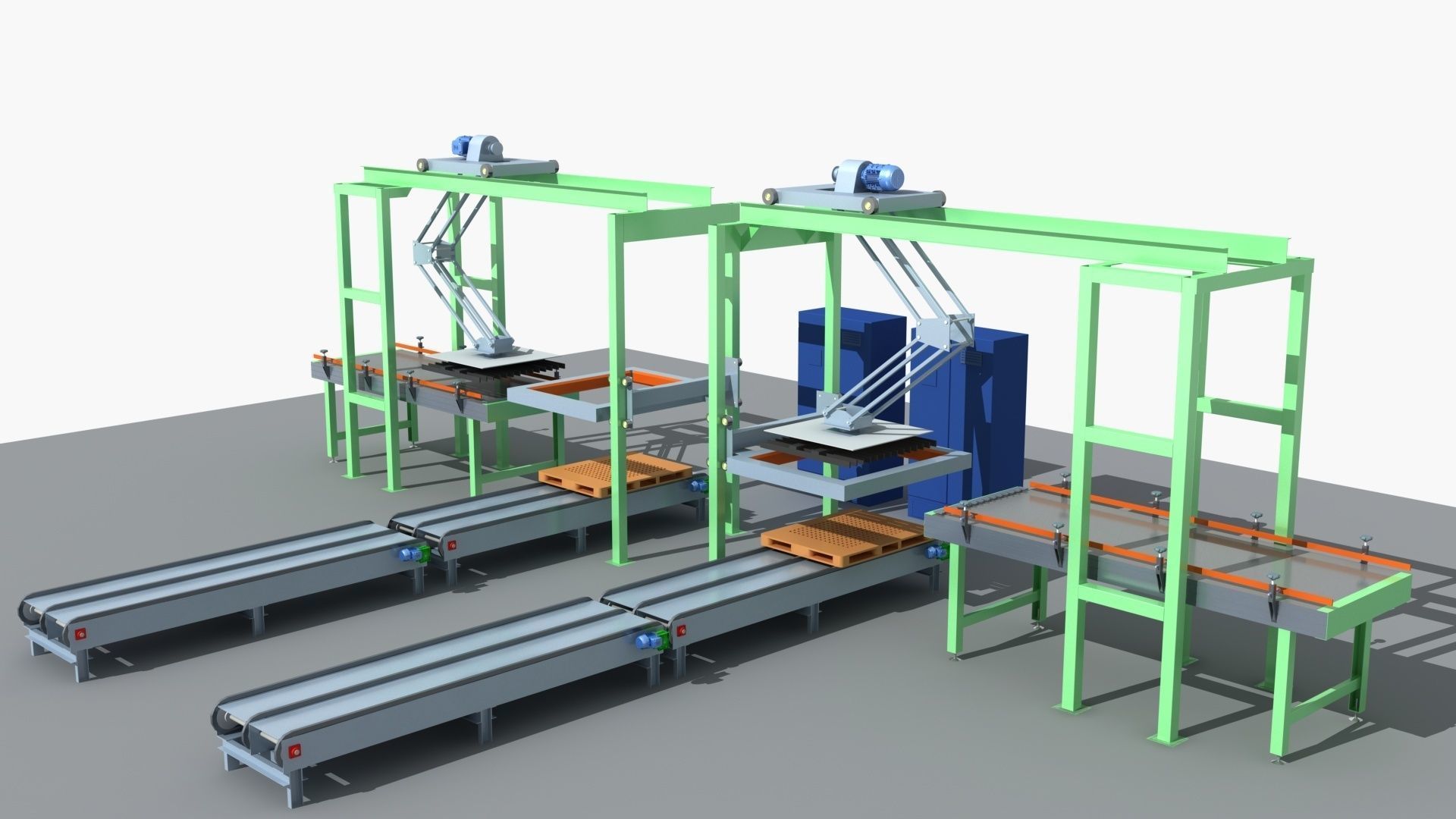 Industrial Equipment 35 - Pallet Stacker Assembly Line 3D model | CGTrader