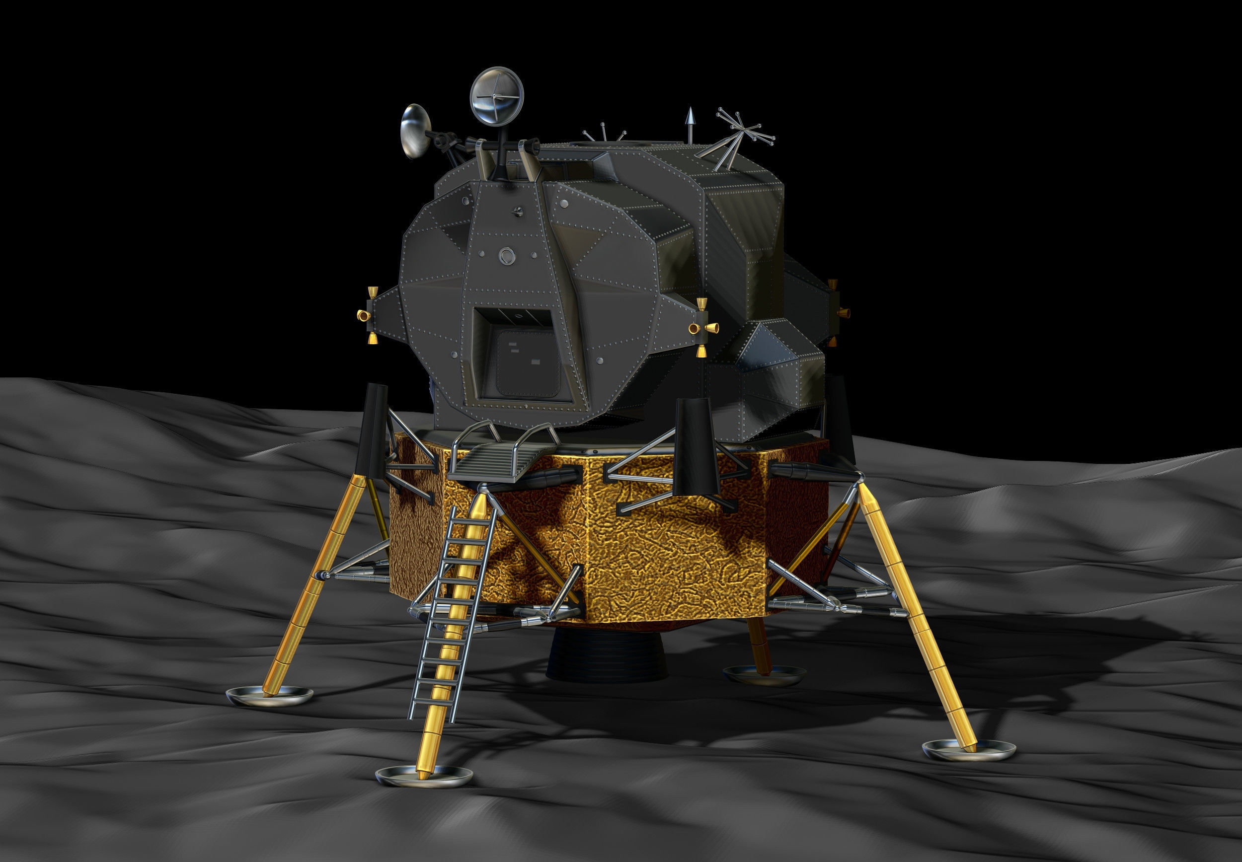 Lunar Module Apollo 11 STL-OBJ files for 3D printers 3D model 3D ...
