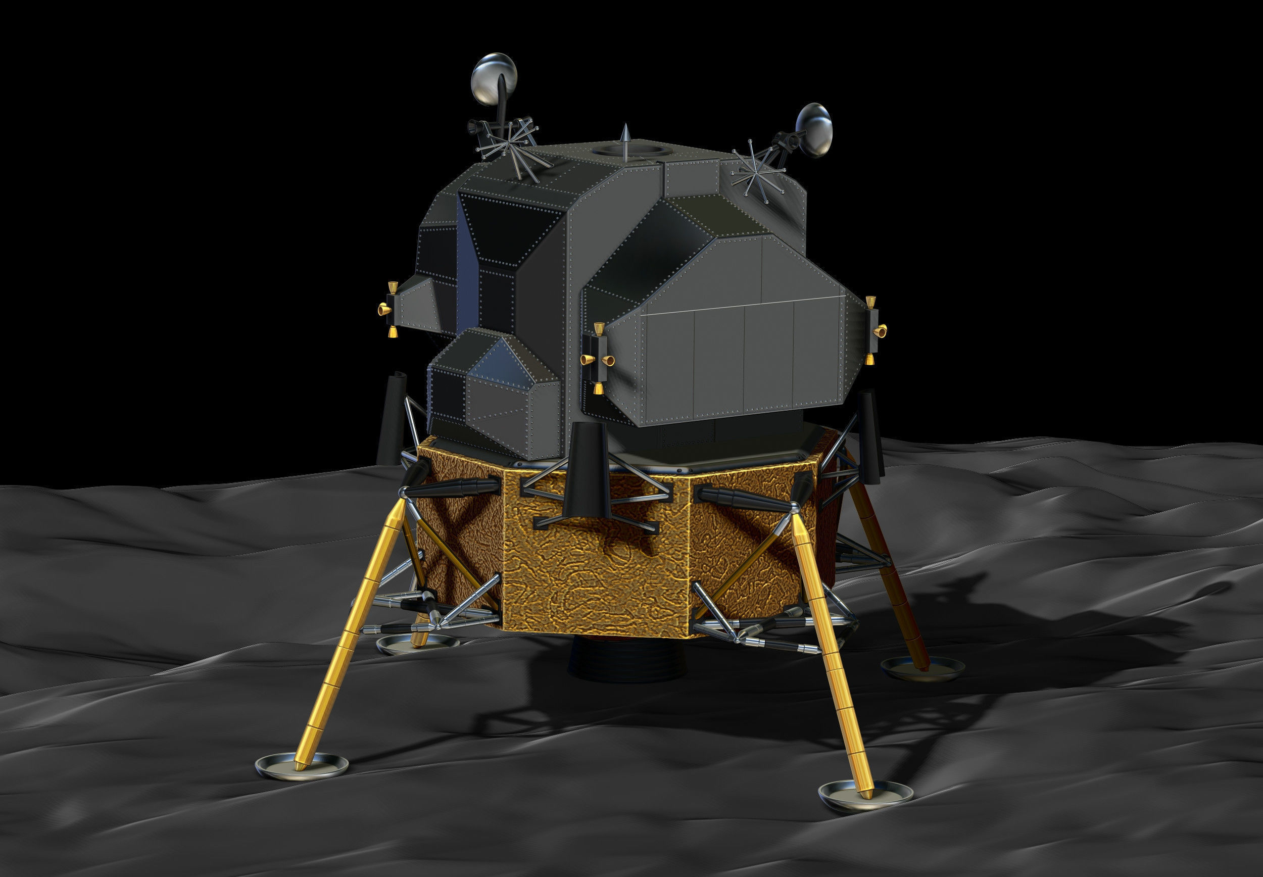Lunar Module Apollo 11 STL-OBJ files for 3D printers 3D model 3D ...