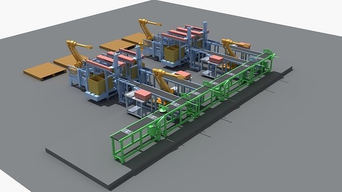 Industrial Equipment 25 - Automatic Packaging Line 3D model | CGTrader