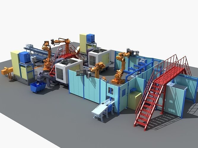 Industrial Equipment 27 - Automated Production Line for 3D model | CGTrader