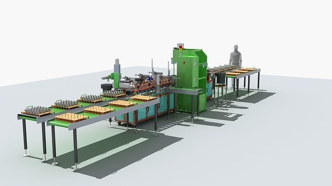 Industrial Equipment 21 - Universal Joint Production Line 3D model ...