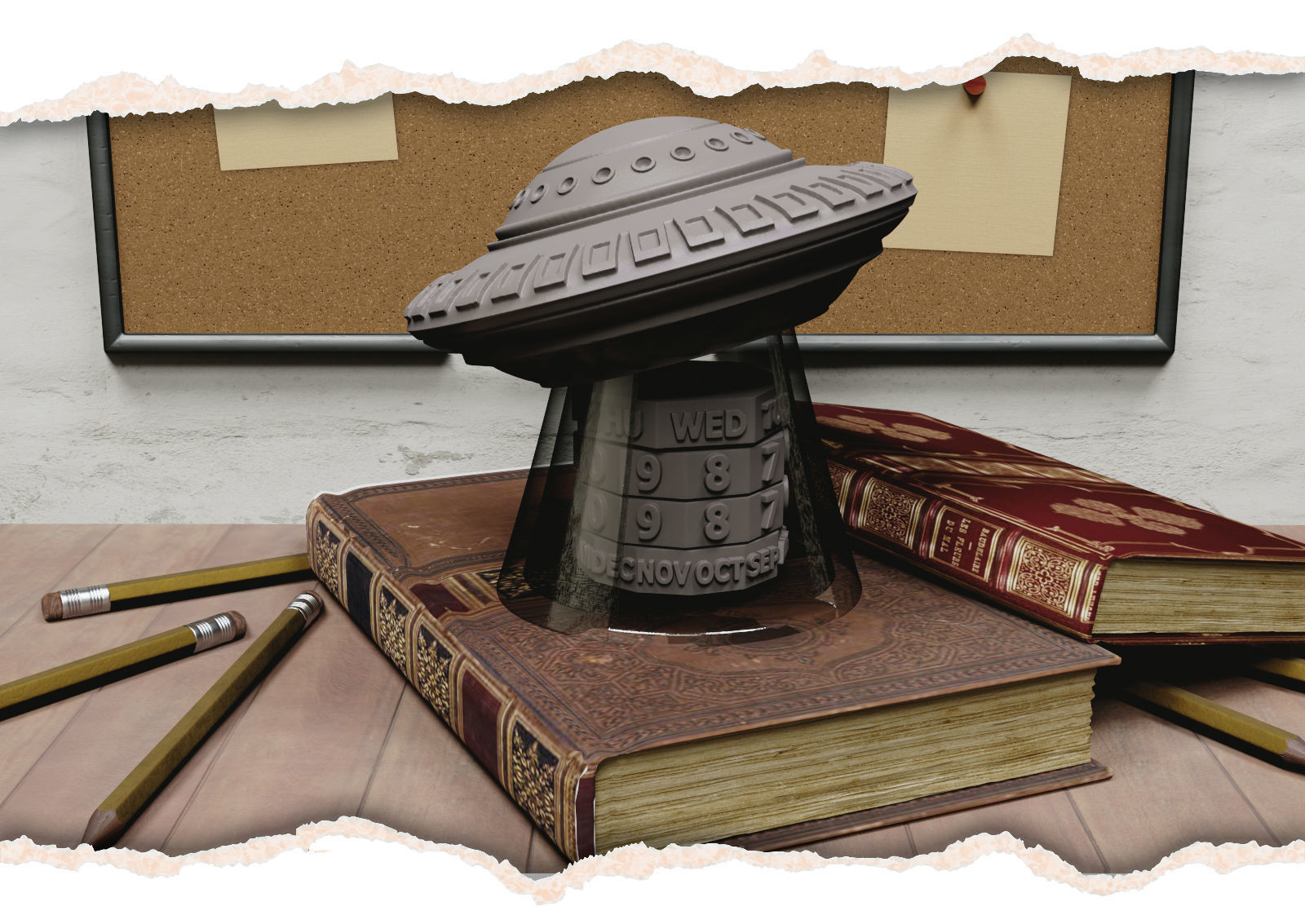 UFO calendar 3D model 3D printable | CGTrader
